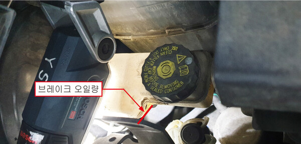 SM3 EV, 브레이크 캘리퍼 오일 누유로 인한 메시지 검출 및 ‘STOP’ 경고등 점등